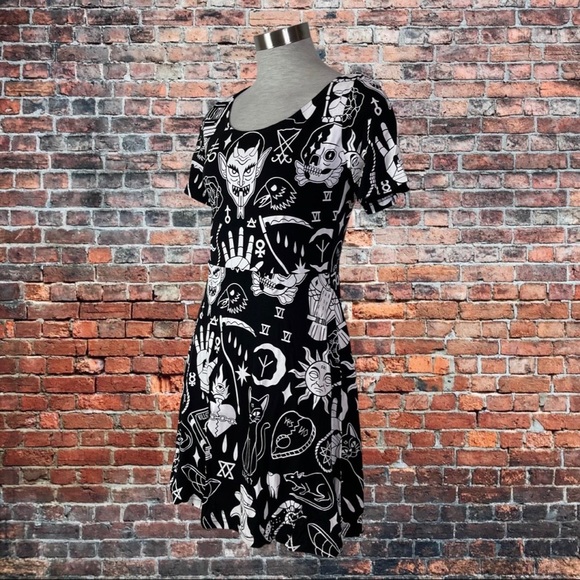 Killstar | Dresses | Killstar Wicked Occult Short Sleeve Skater Dress ...